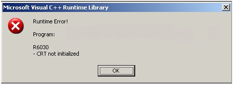 Microsoft Visual C++ Runtime Library CRT not initialized - Techyv.com
